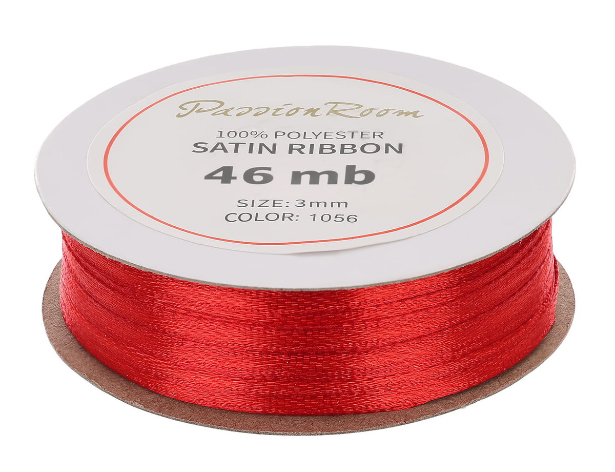 [83005] Wstążka satynowa 3mm 45mb czerwona - PassionRoom.pl | Przyjęcia i okazje w Sklepie EMPIK.COM