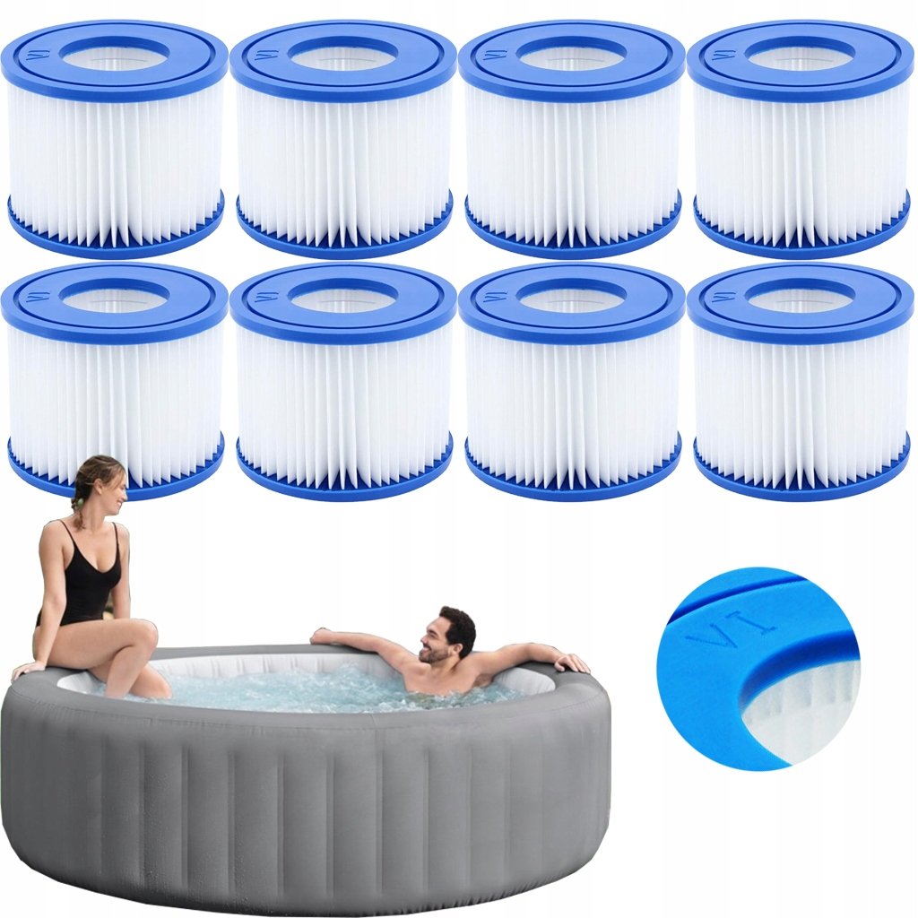 8x Filtr do pompy basenu JACUZZI LAY Z SPA Bestway 60311 typ VI Lay-Z ...
