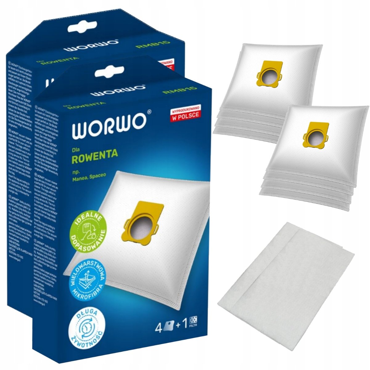 8x Worki syntetyczne do odkurzacza ROWENTA Silence Force Compact RMB15 ...