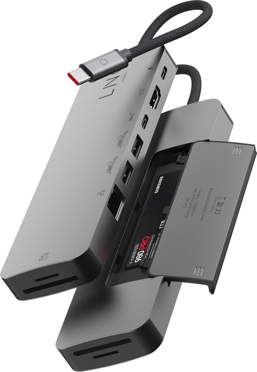 9 W 1 Pro Studio Usb-C Multiport Hub Firmy Linq – Adapter Hdmi 4K Z Czytnikami Ssd Usb-A Usb-C ...