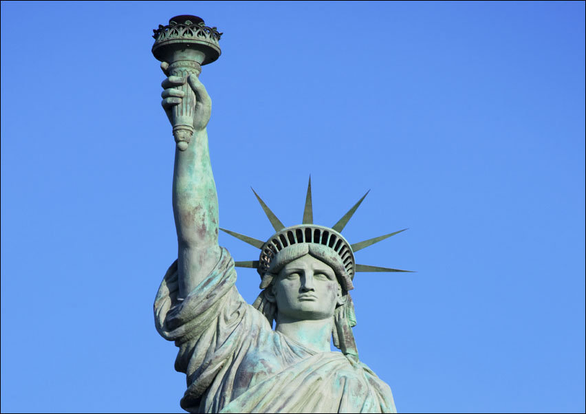 A bronze replica, one-fifth the size of the Statue of Liberty, commissioned by Frank Park, Carol ...