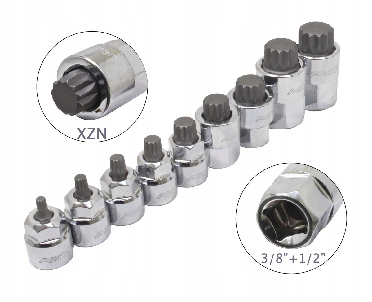 A-M9XZN NASADKI NISKOPROFILOWE NA SZYNIE XZN 3/8"-1/2" ZESTAW 9 SZT ...