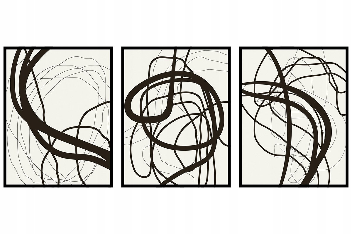 Abstrakcja linie plakat obraz tryptyk 3x - 13x18cm - Fotopp | Sklep ...