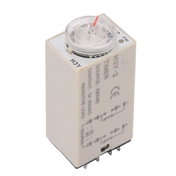AC 220 V H3Y-2 Przekaźnik czasowy włączenie zasilania 0–10 sekund 10 s ...
