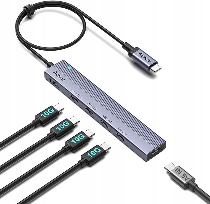 Aceele koncentrator Hub USB C 3.2 Gen 2 4 porty z USB typu C 10 Gbps ...