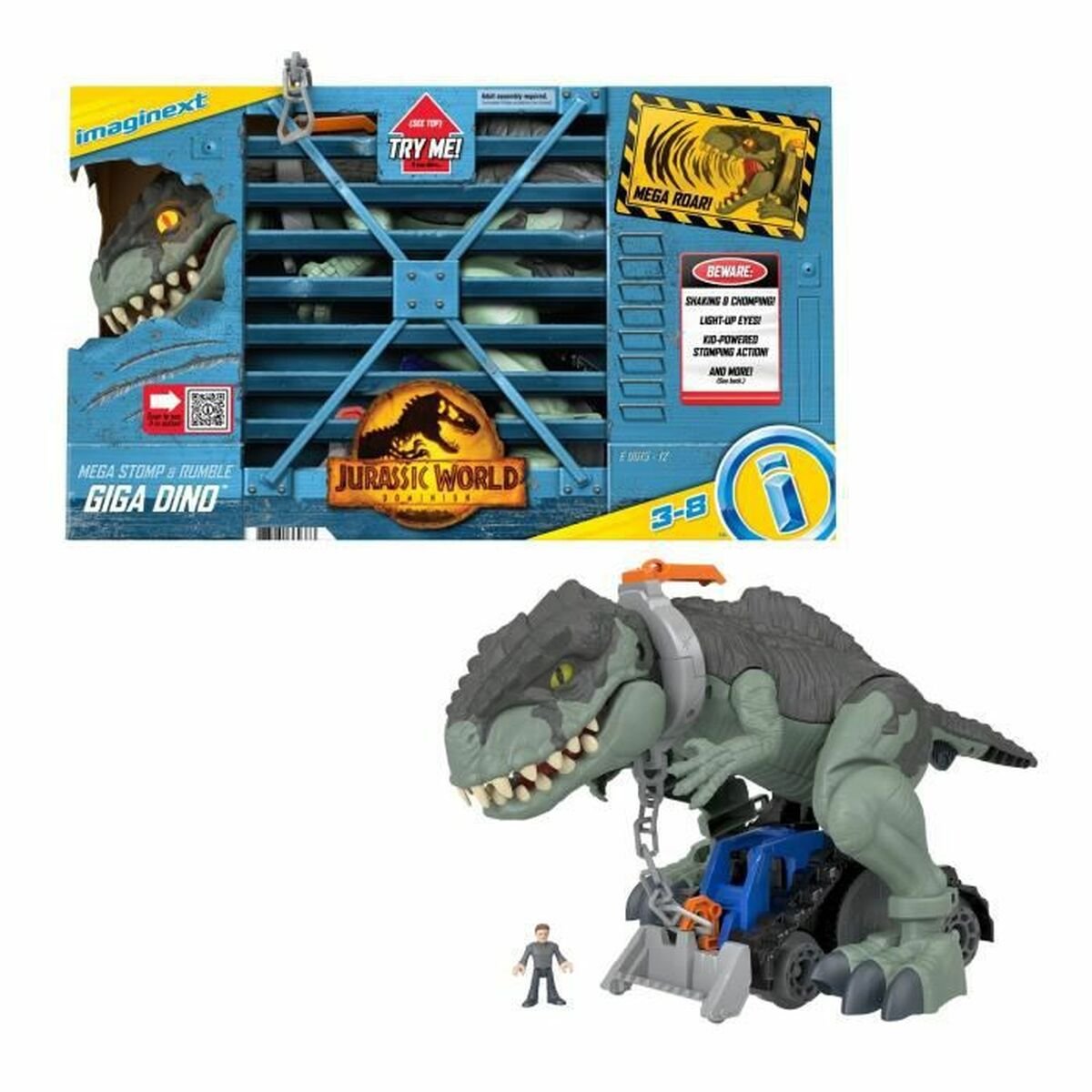 Action Figure Fisher Price MEGA DINO TERROR Modern 6 Pieces 45 cm ...