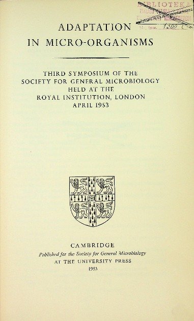 Adaptation in micro-organisms - Opracowanie zbiorowe | Książka w Empik