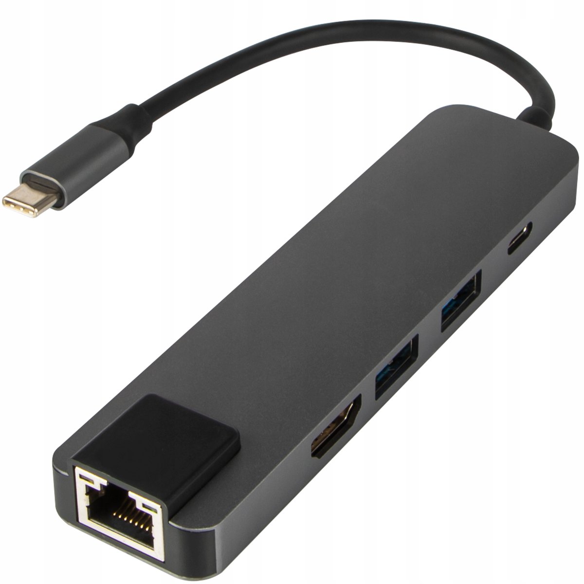 Adapter 5W1 Hub Usb-C Hdmi 4K Lan Usb 3.0X2 (2681) - Inny marka | Sklep EMPIK.COM