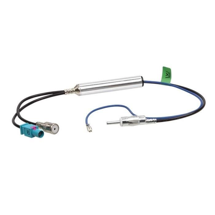 Adapter antenowy FAKRA (m)/ISO(f) / ze wzmacniaczem antenowym fantomowym > DIN - Inna marka ...