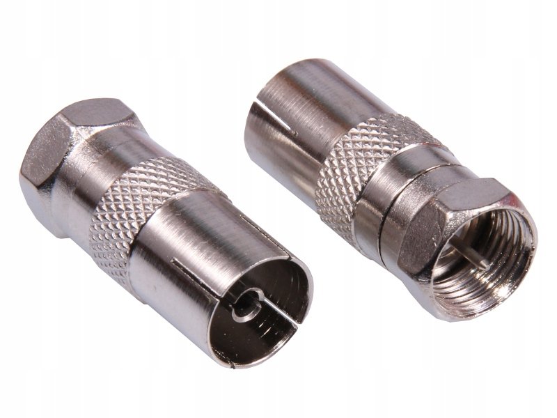 Adapter Antenowy Gniazdo TV - Wtyk F 75om Do Kabli TV/SAT - Veoz | Sklep EMPIK.COM