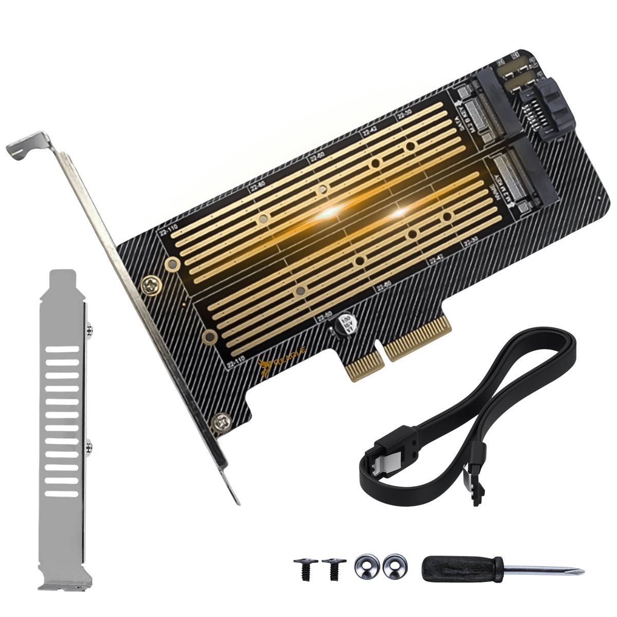 ADAPTER DYSKU SSD M.2 KARTA PRZEJŚCIÓWKA PCIe 4.0 X4 64Gbps 2w1 NVME ...