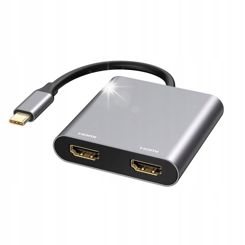 ADAPTER HUB Przejściówka USB-C 3.1 4W1 2x HDMI 4K USB 3.0 Power Delivery PD - Inna marka | Sklep ...