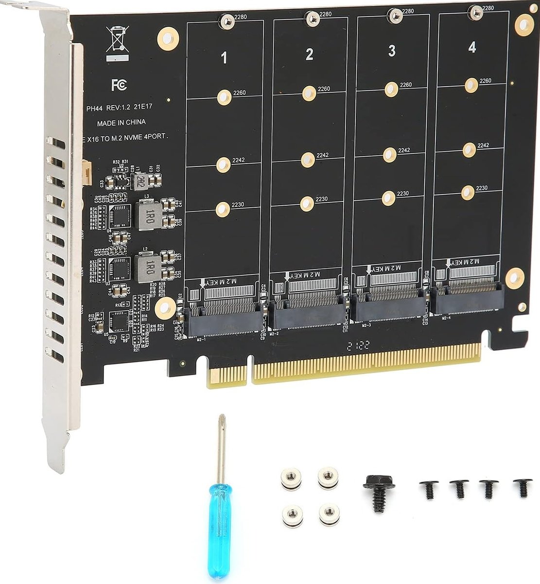 ADAPTER KARTA ROZSZERZEŃ M.2 PCIE X16 4 PORTY NVME SSD DYSK | Sklep ...