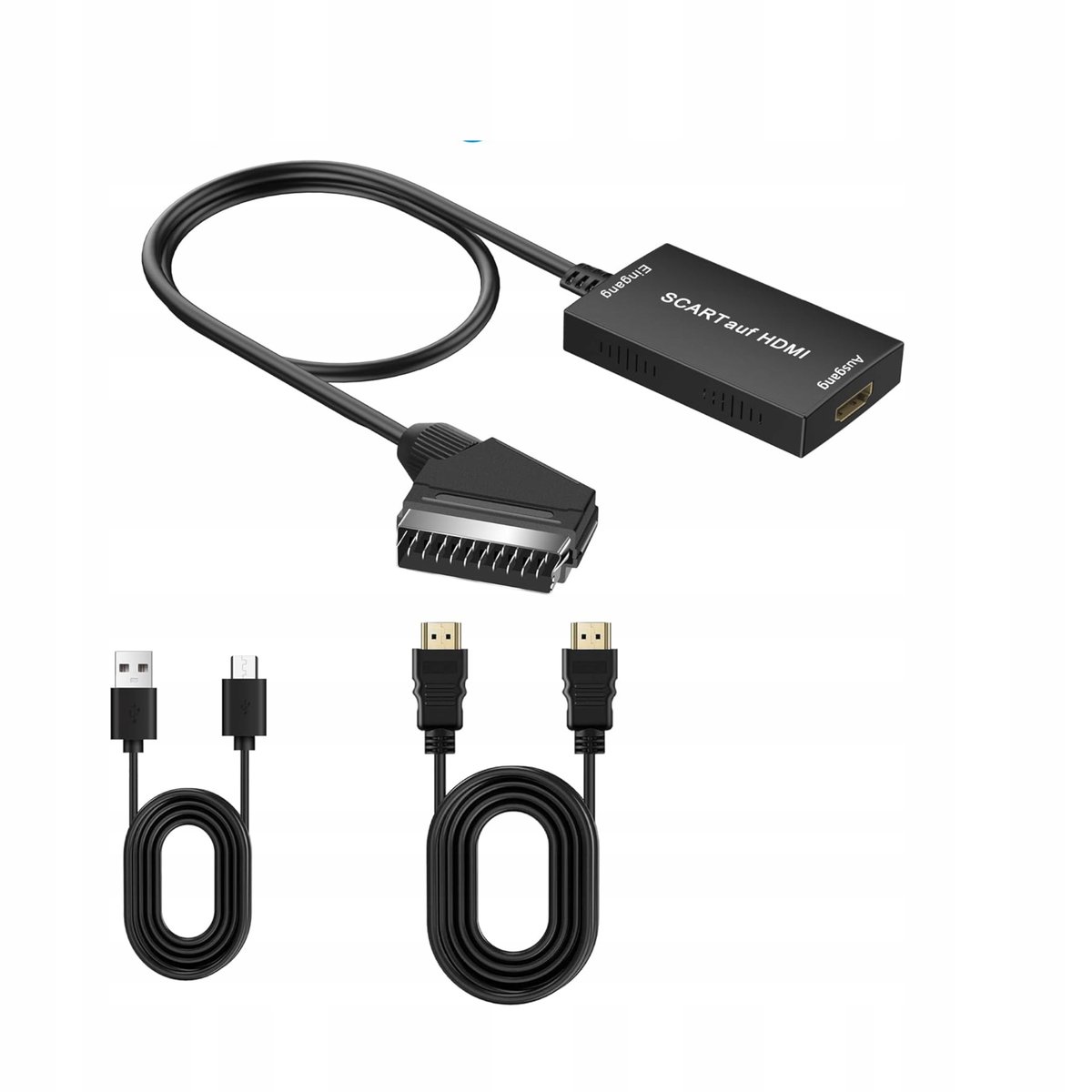 Adapter Konwerter Z Euro Scart Do HDMI 1080p Przejściówka TV ...