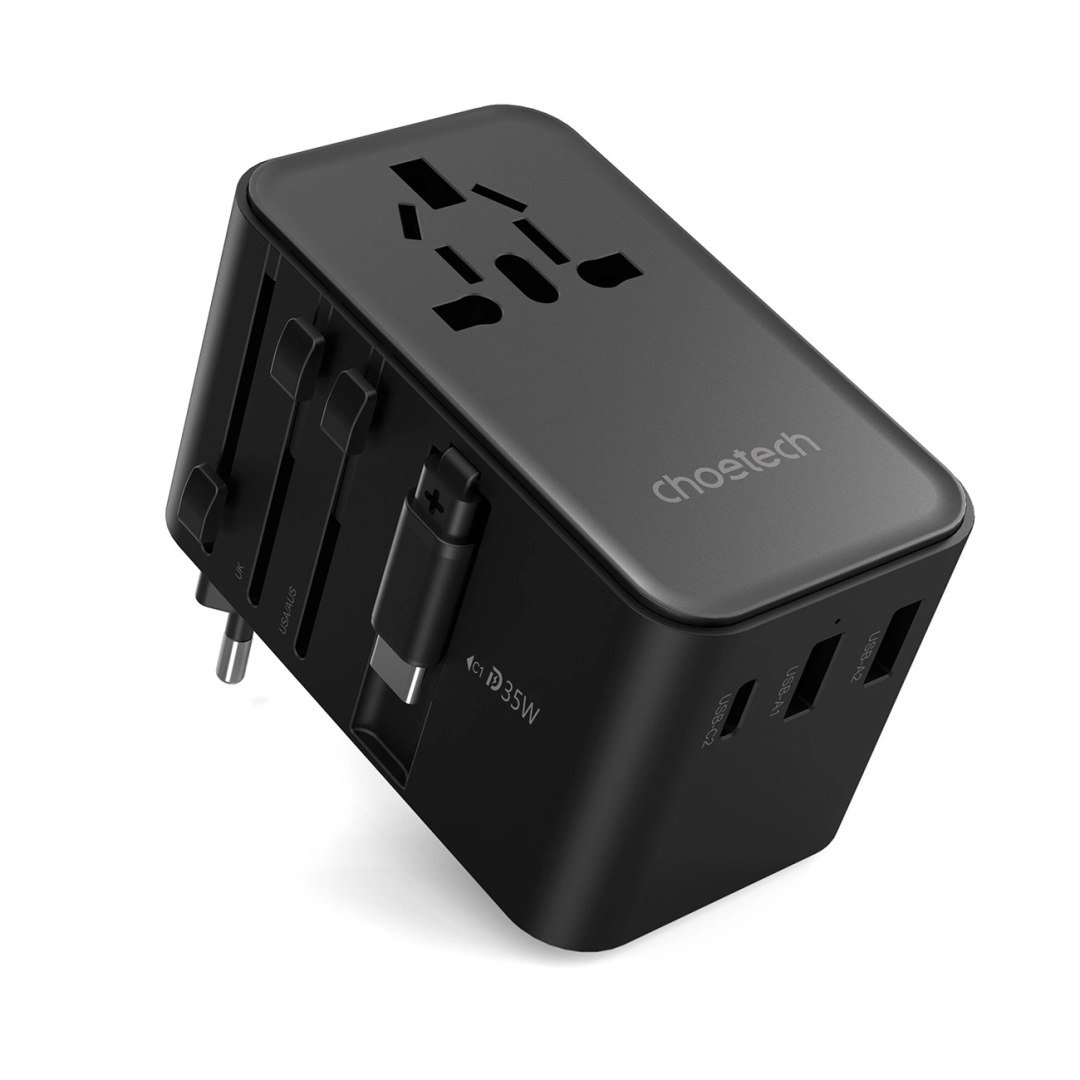 Adapter Podróżny Choetech Pd5020 35W Eu / Us / Aus / Uk Z Wbudowanym ...