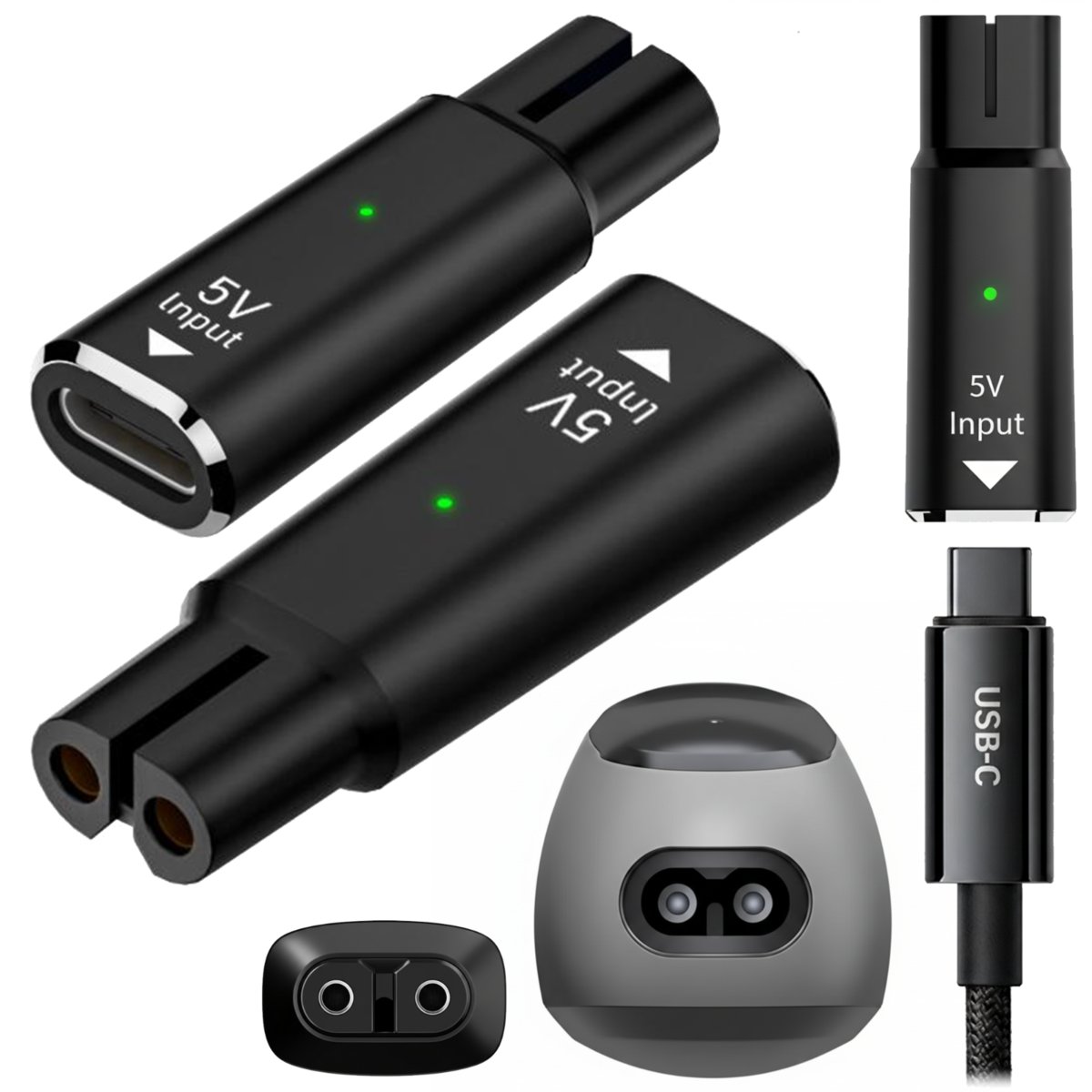 ADAPTER USB-C DO ŁADOWANIA MASZYNEK GOLAREK PHILIPS ONEBLADE 5V CZARNY ...