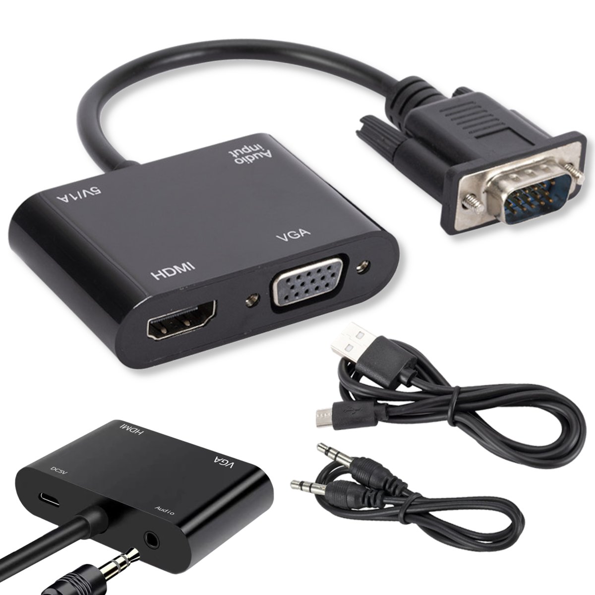 Adapter Vga Na Hdmi + Vga Splitter Multiport Przejściówka Hub D-Sub ...