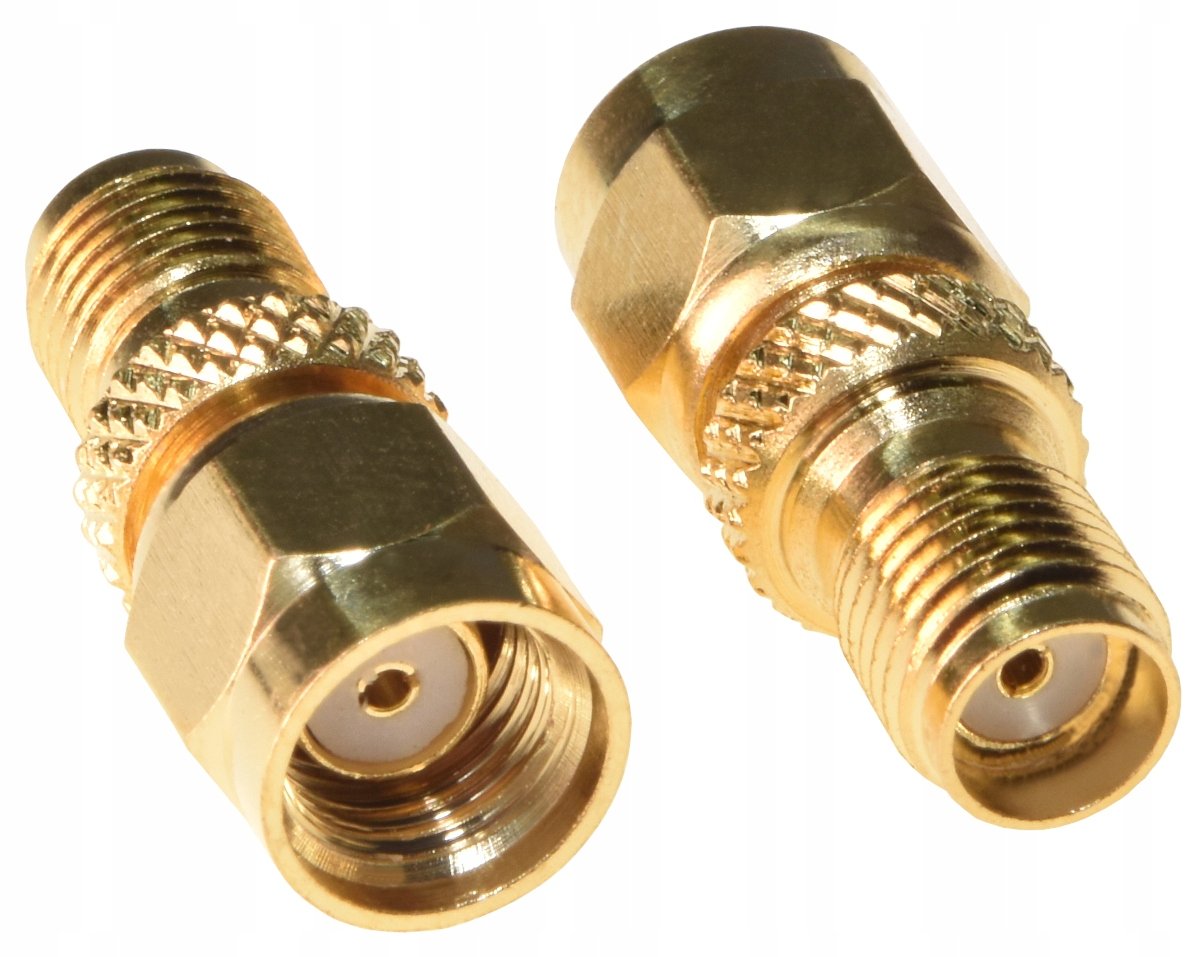 Adapter wtyk RPSMA - gniazdo SMA złoty - Veoz | Sklep EMPIK.COM