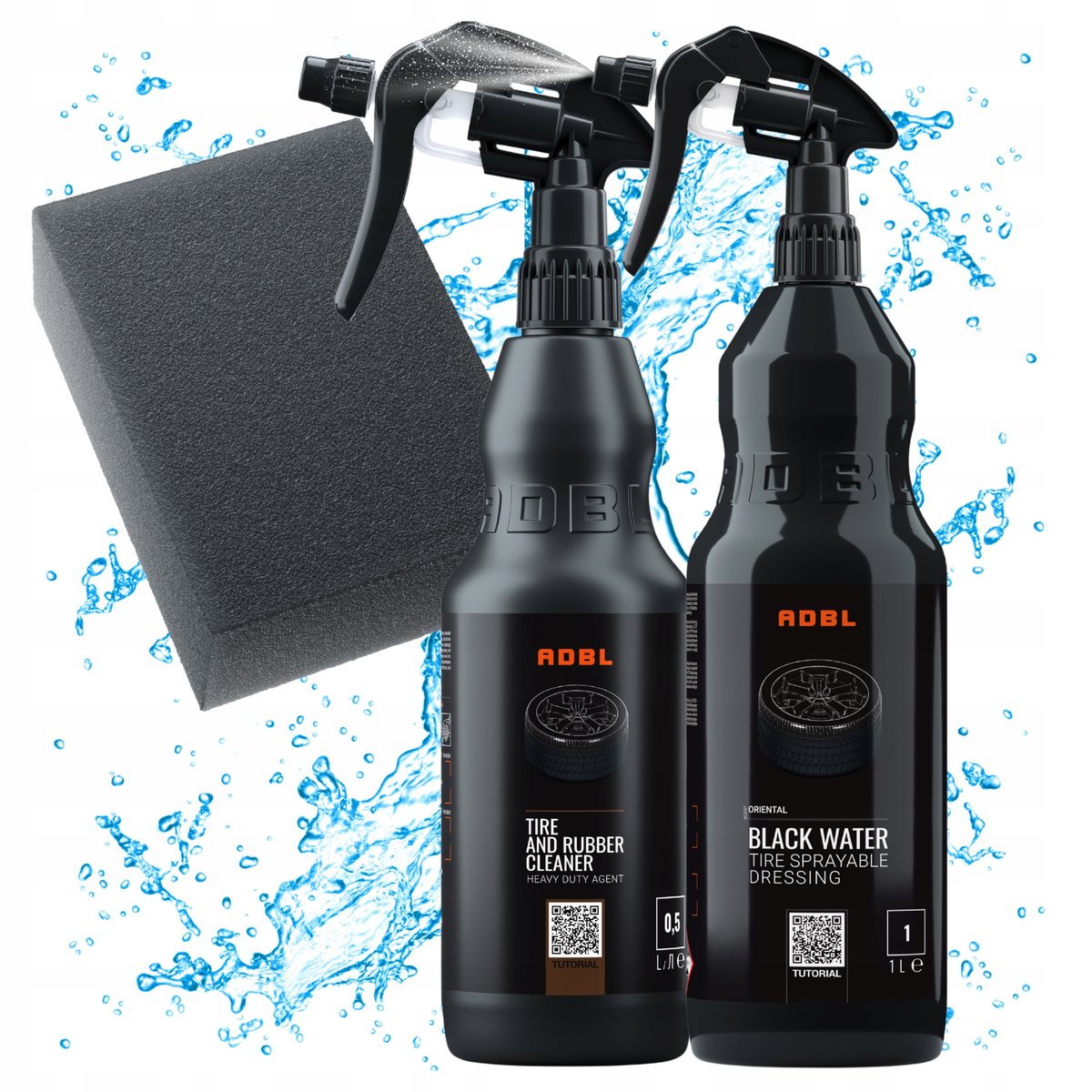 ADBL Black water 1L + ADBL Tire And Rubber 500ml + ONE SHOT Zestaw Do opon - Inna marka ...