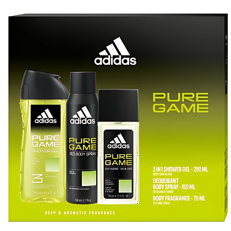 Adidas, Pure Game Zestaw Męskich Kosmetyków do Pielęgnacji Ciała, 3 szt ...