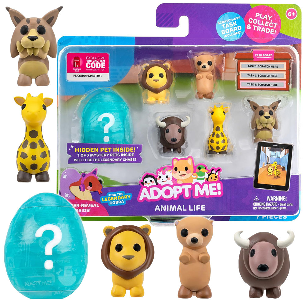 Adopt Me Zestaw 6 Figurek Animal Life Dzikie Zwierzęta Oryginalne ...