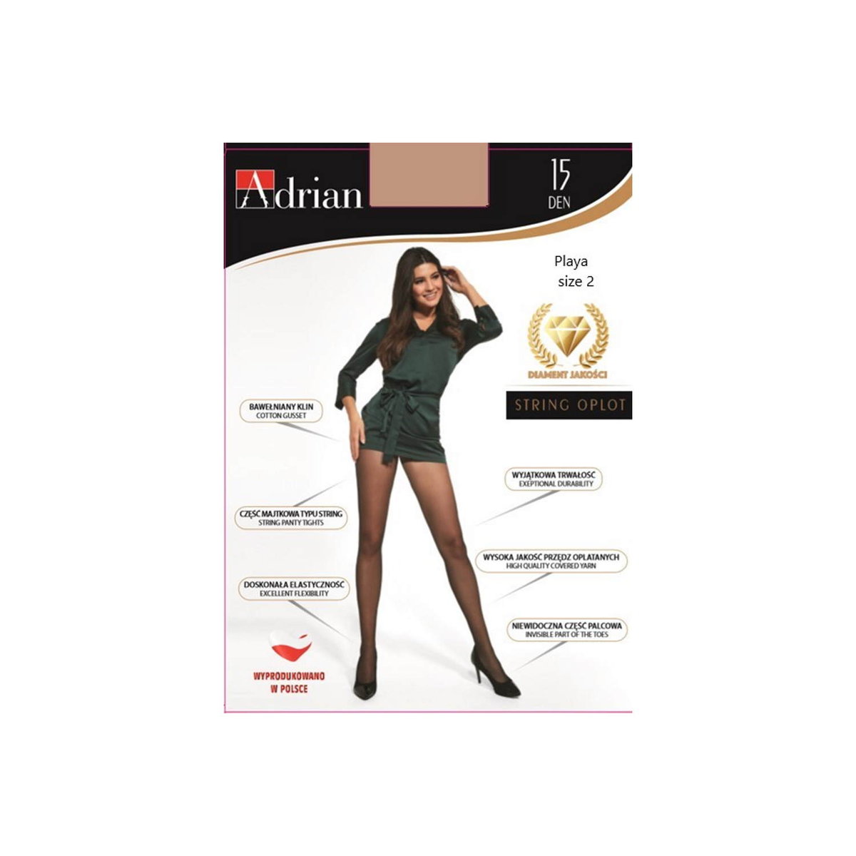 Adrian Rajstopy Damskie Playa Rozmiar 2 1 Szt. String Oplot - Adrian ...