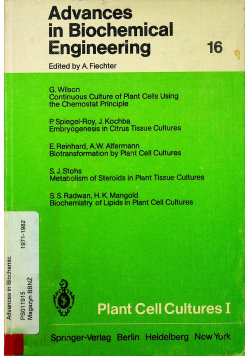 Advances in Biochemical Engineering - Springer Verlag | Książka w Empik