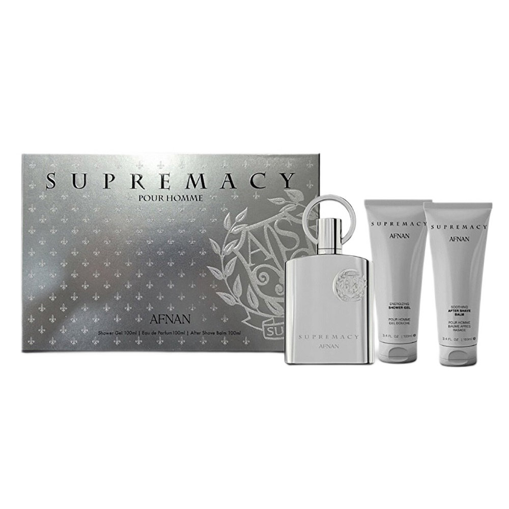Afnan Supremacy Silver zestaw woda perfumowana spray 100ml + żel pod ...