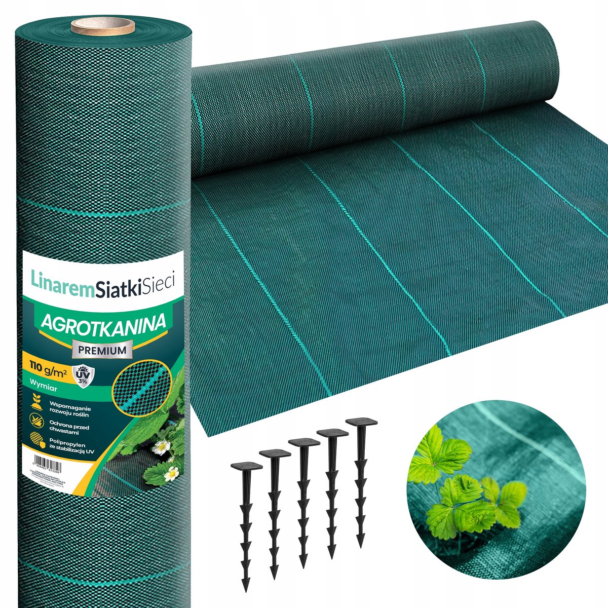 Agrotkanina 110G 1,1X100M Zielona Linarem Siatkisieci - Linarem SiatkiSieci | Sklep EMPIK.COM