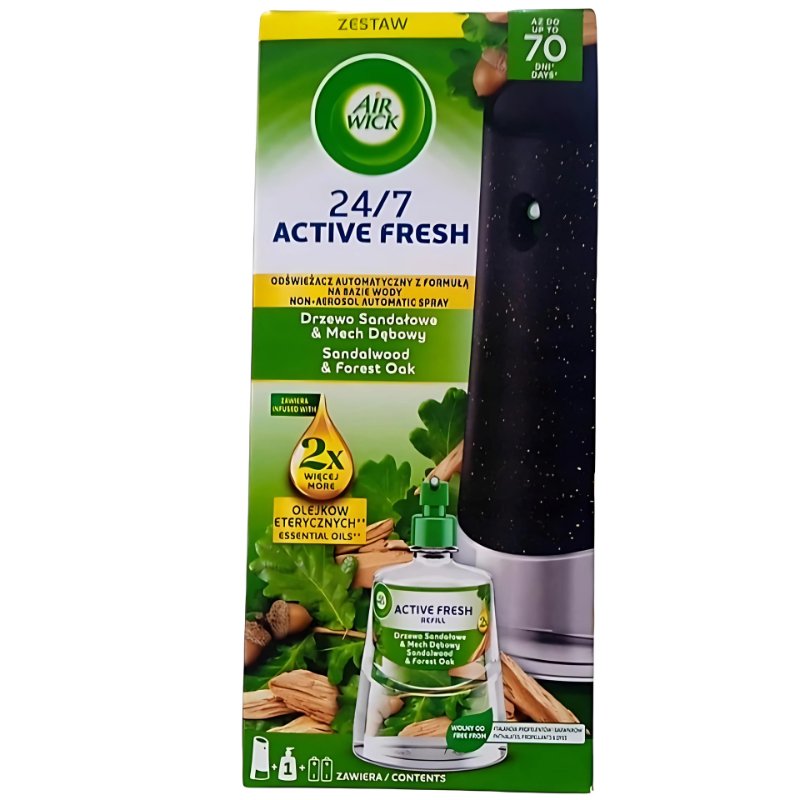 Air Wick Active Fresh Odświeżacz Powietrza Drzewo Sandałowe i Mech Dębowy Komplet 228ml - AIR ...