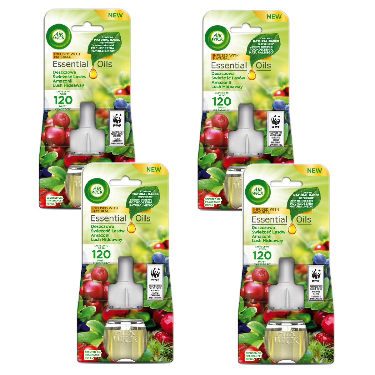 Air Wick Electrical Deszczowa Świeżość Lasów Amazonii Odświeżacz 4 X ...