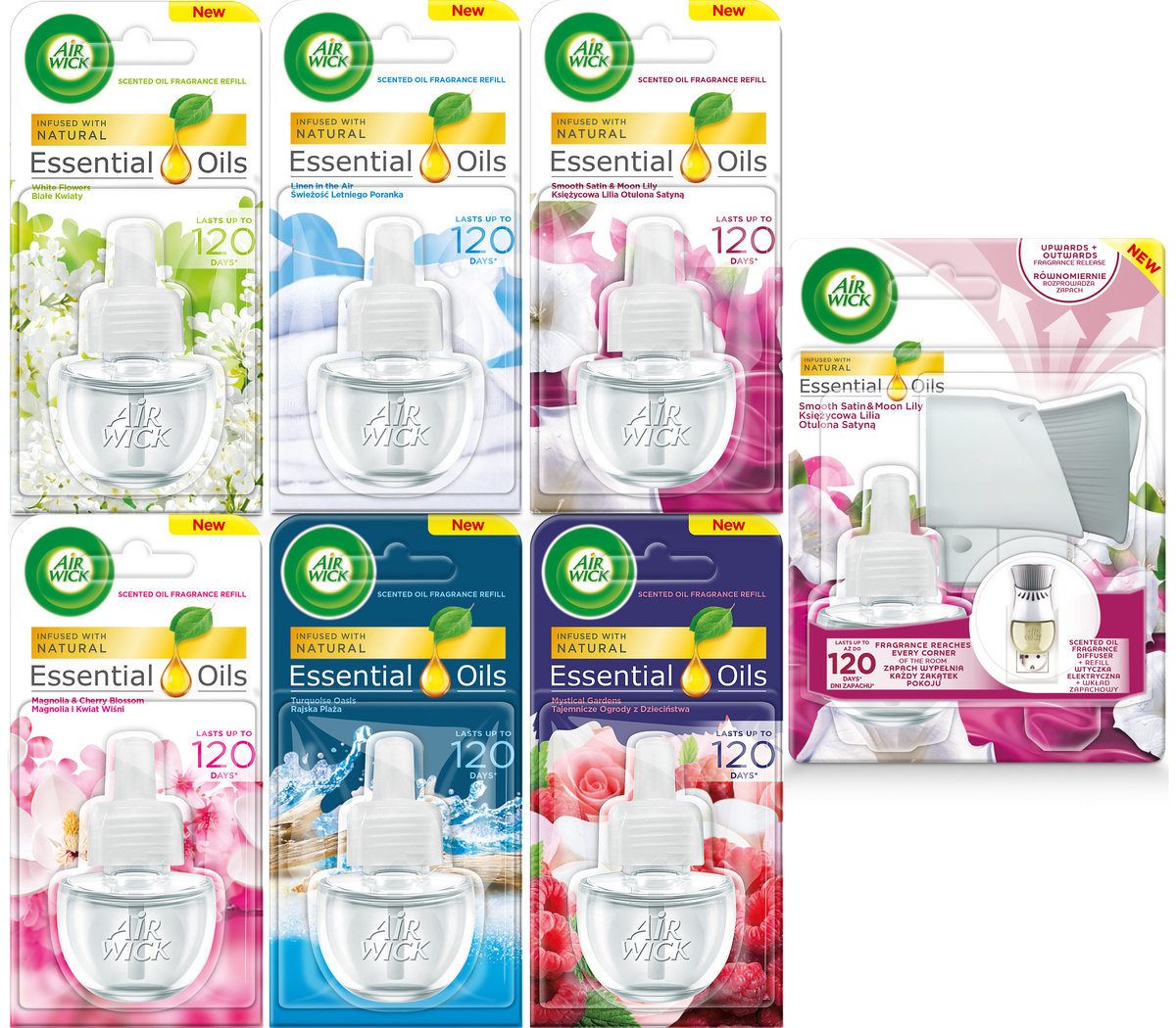 Air Wick Electrical Zestaw Komplet Księżycowa Lilia + 6 X Wkład Mix ...