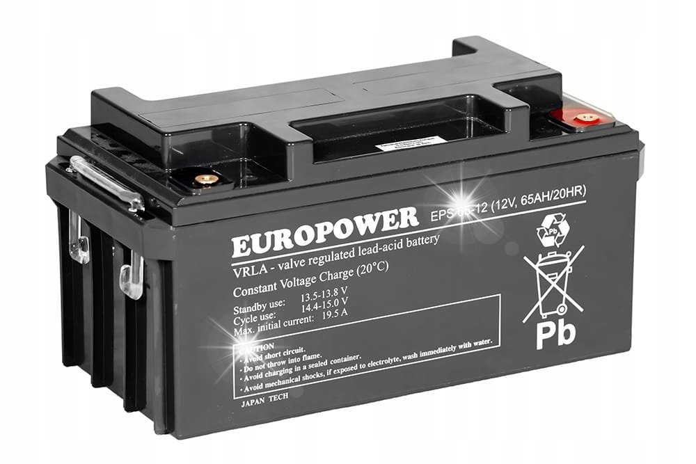Akumulator AGM EUROPOWER serii EPS 12V 65Ah (Żywotność 8-12 lat) - Inna ...