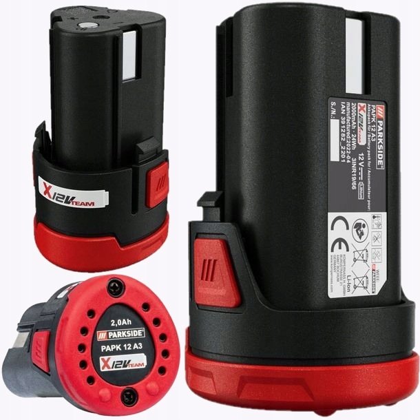 AKUMULATOR BATERIA PARKSIDE 12 A3 2AH LI-ION 12V X12V NOWY UNIWERSALNY ...