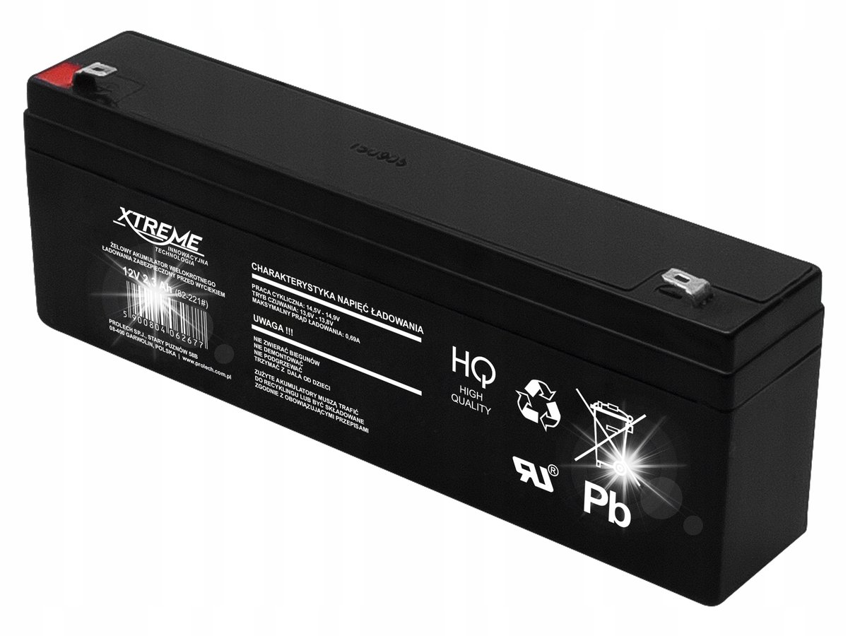 Akumulator bezobsługowy XTREME AGM 12V 2,3Ah UPS (wymiar 2,2Ah) do alarmu - Inna marka | Sklep ...