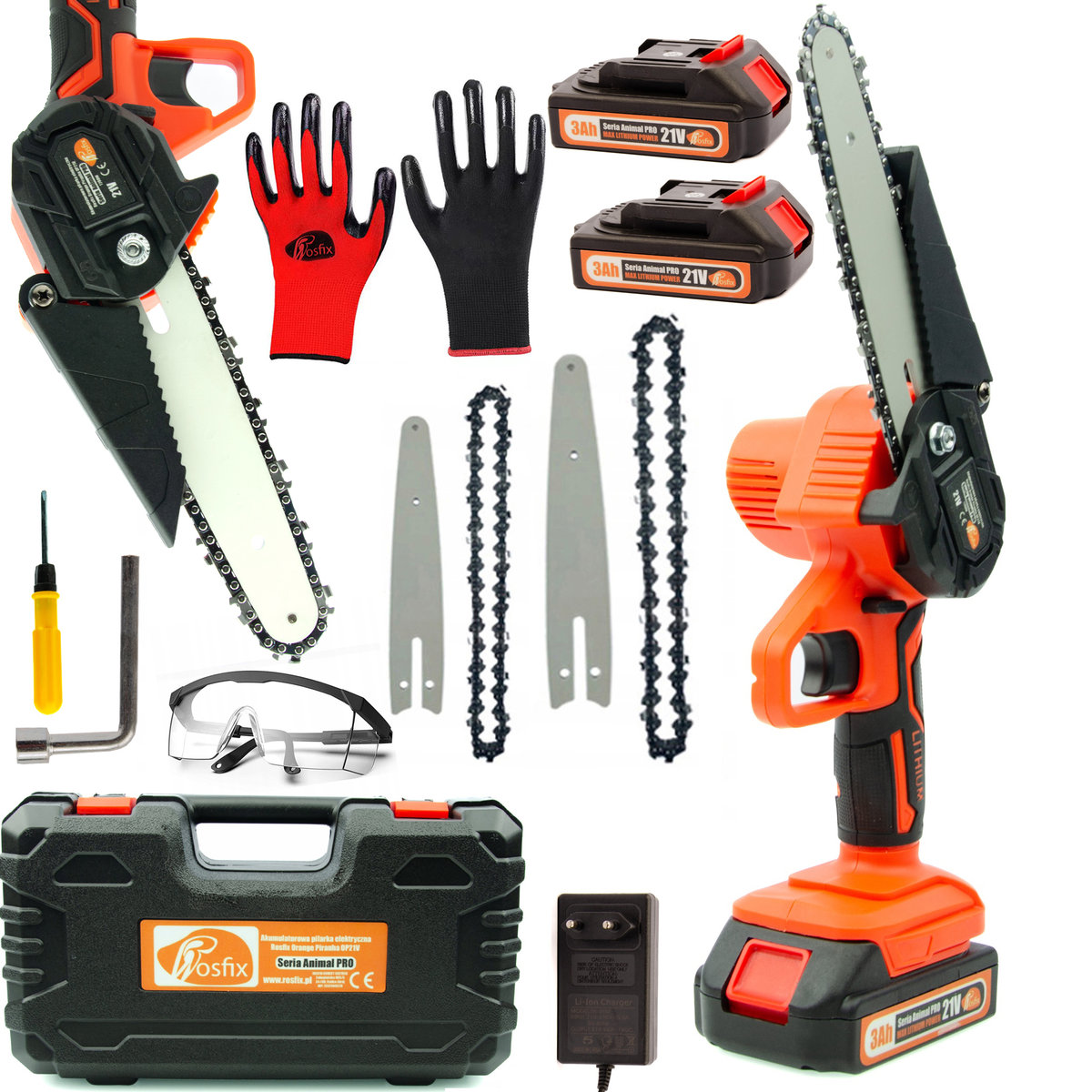 Akumulatorowa pilarka / piła elektryczna Rosfix Orange Pirania OP21V, Seria Animal PRO + 2x ...