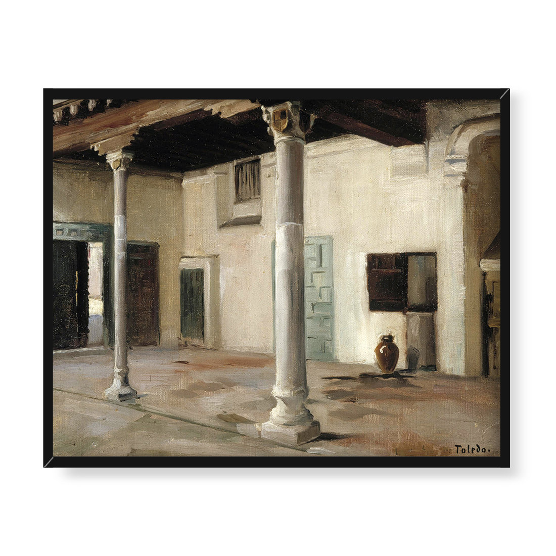 Albert Edelfelt Dziedziniec w Toledo 50×40 W RAMIE - ANTYKWARIAT "CZUŁA ...