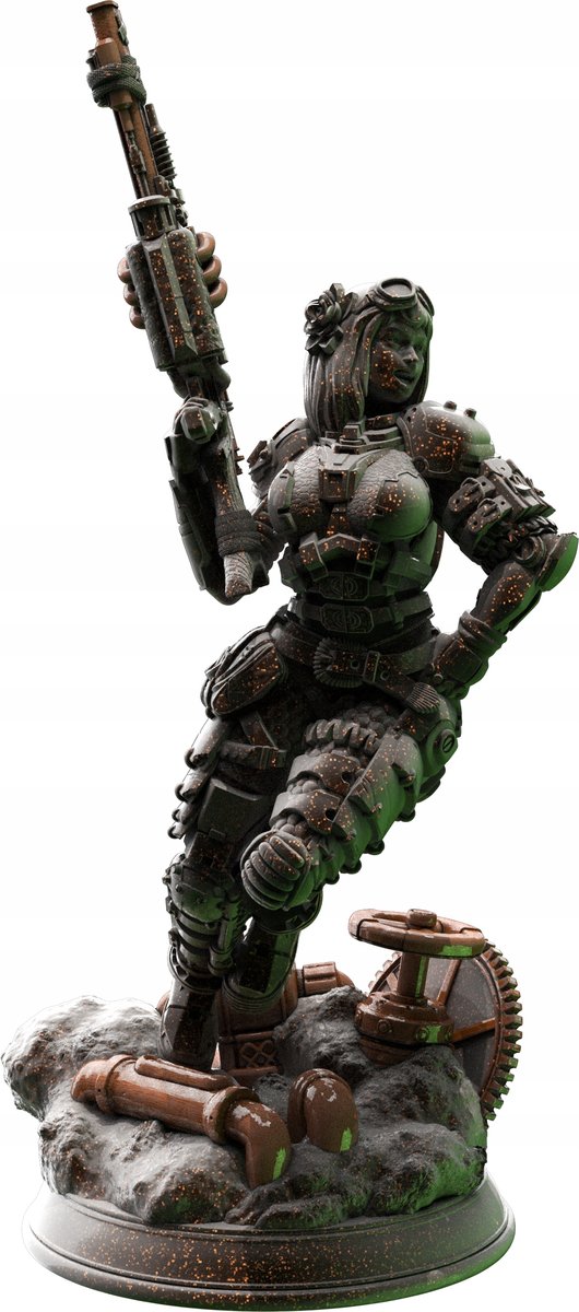 Aldith - Steampunk Sniper Figurka 12k + Podstawa do DND D&D druk 3D RPG ...
