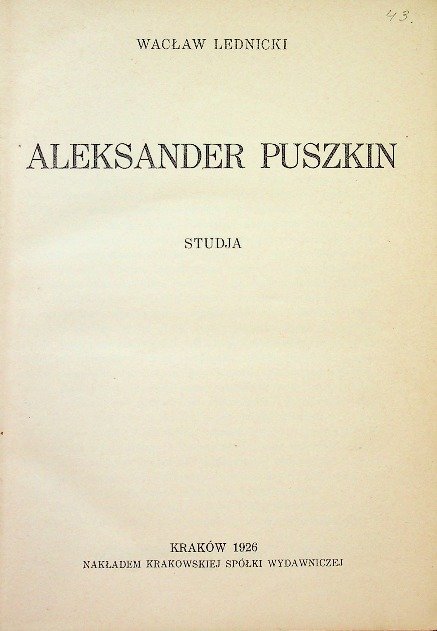 Aleksander Puszkin 1926 r. - Opracowanie zbiorowe | Książka w Empik