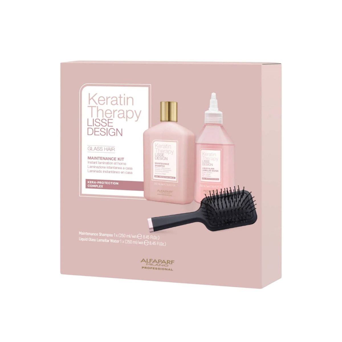 Alfaparf Keratin Therapy Lisse Design Glass Hair Kit Shampoo 250 ...