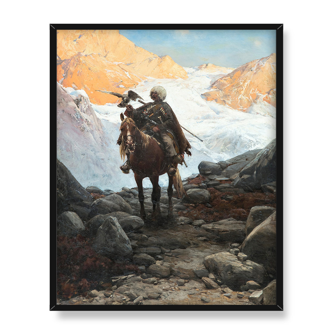 Alfred Wierusz-Kowalski Czerkies sokolnik 40×50 W RAMIE - ANTYKWARIAT ...