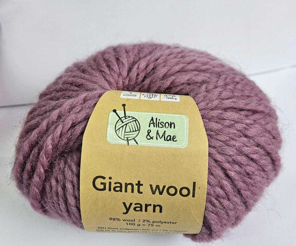 Alison&Mae włóczka Giant wool yarn Przędza wełniana Giant 100 g 75 m ...