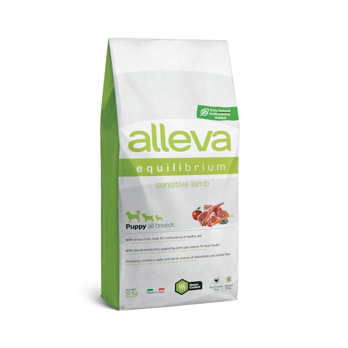 Alleva Equilibrium Sensitive Puppy All Breeds Lamb 12kg - ALLEVA ...