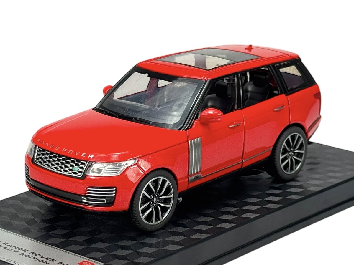 ALLOY CAR LAND ROVER RANGE ROVER 50th ANNIVERSARY EDITION CZERWONY 1:32 ...