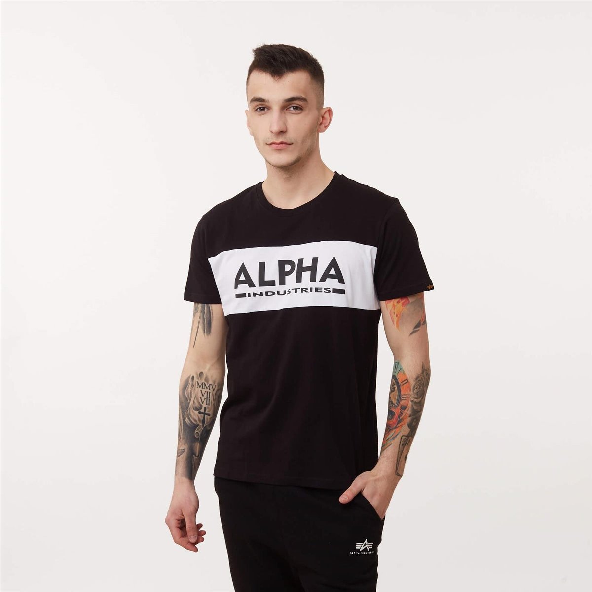 Alpha Industries ALPHA INLAY T-SHIRT BLACK - M - Alpha Industries ...