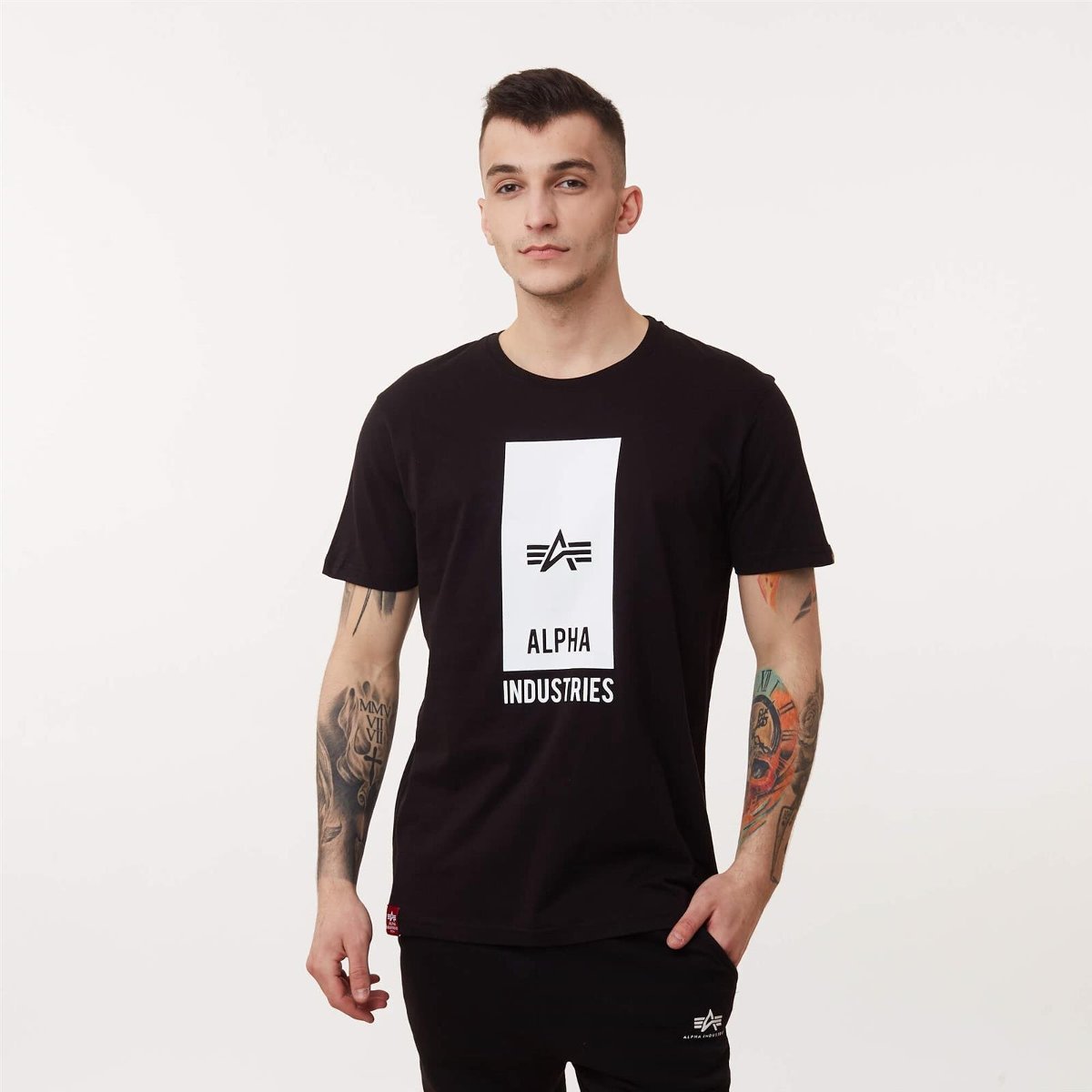Alpha Industries BLOCK LOGO T-SHIRT BLACK - XL - Alpha Industries ...