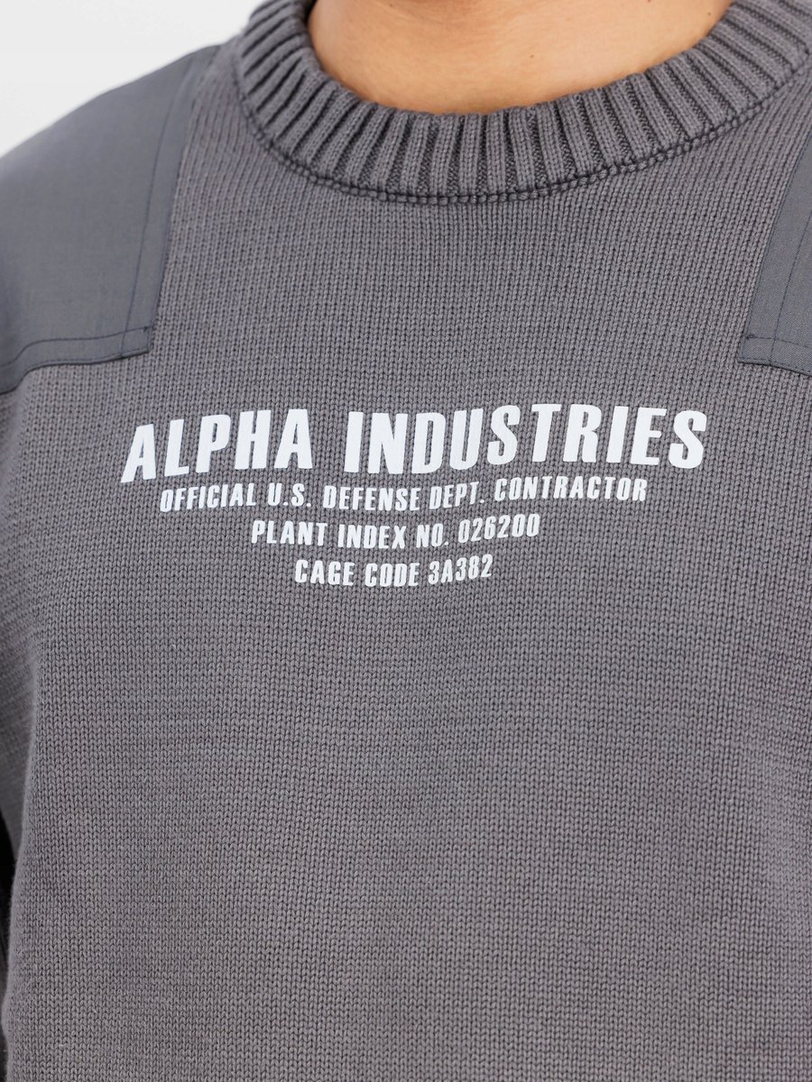 Alpha Industries Sweter Military (258402) vintage grey - Alpha ...