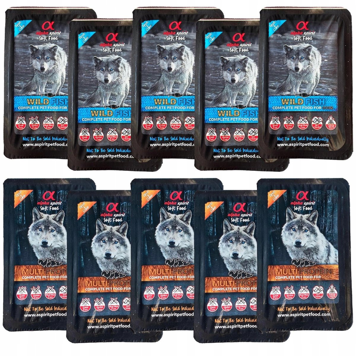 ALPHA SPIRIT Karma dla psa Półmiękka Mix smaków 10 x 200g - Alpha ...