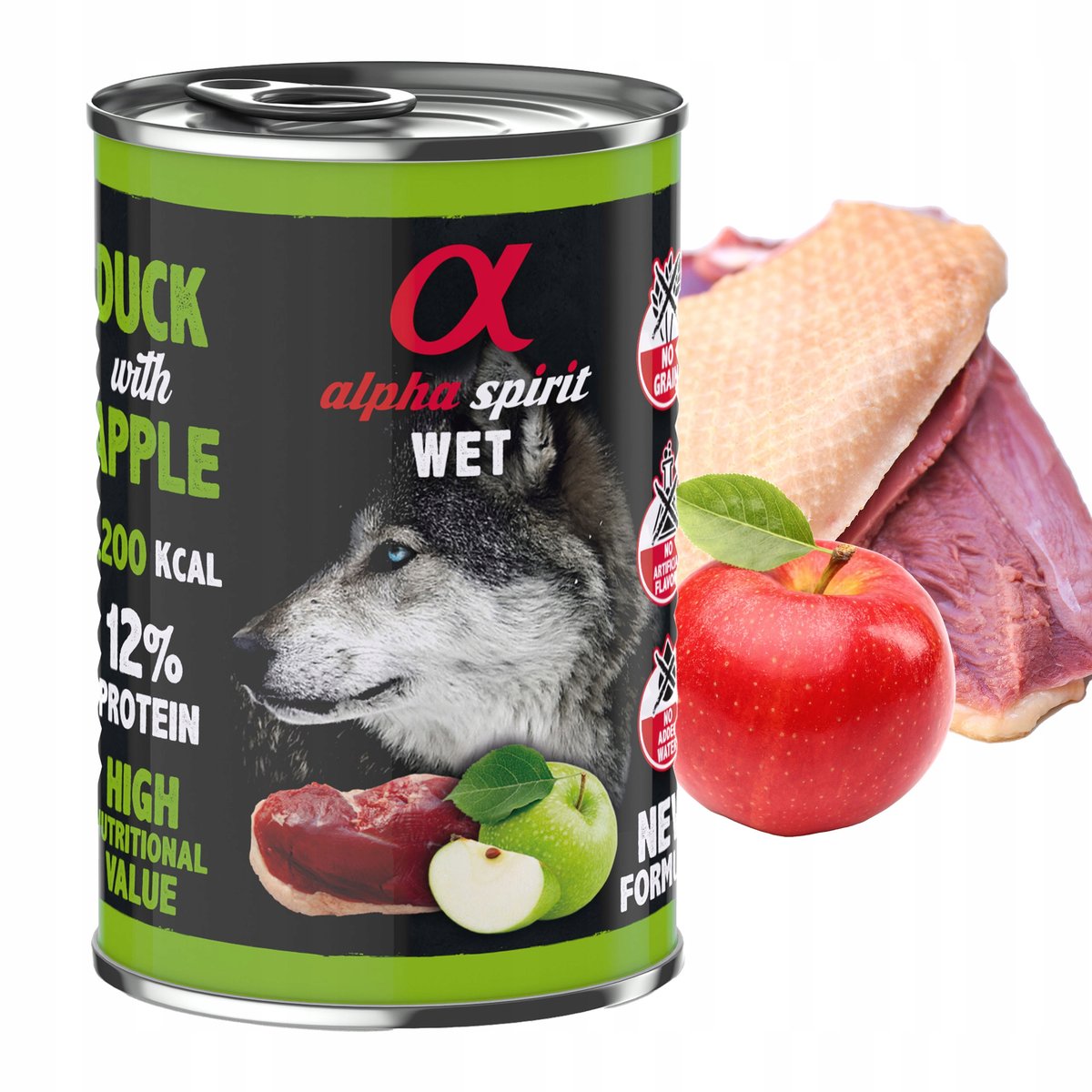 ALPHA SPIRIT Karma mokra dla psa KACZKA 400g - Alpha spirit | Sklep ...