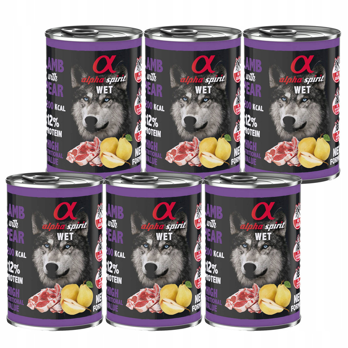 ALPHA SPIRIT Mokra karma dla Jagnięcina z Gruszką 6 x 400g bezzbożowa ...